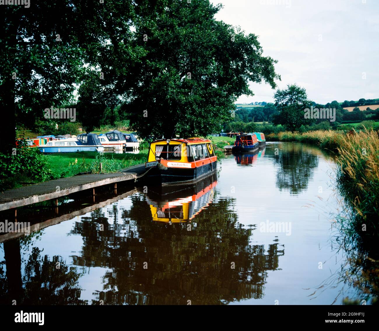Monmouthshire and Brecon Canal. Llanfrynach near Brecon, Powys Wales ...