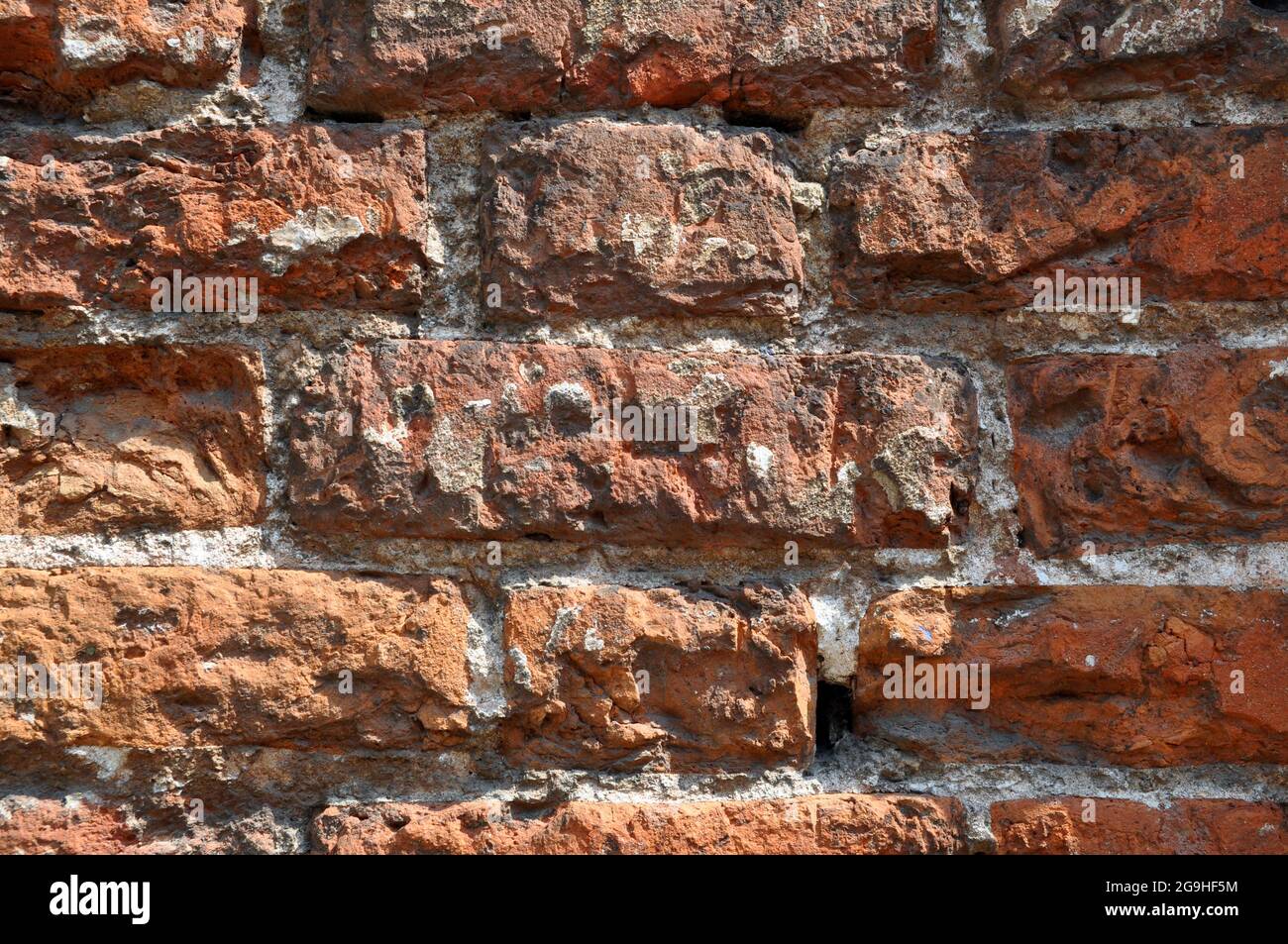 Section of the wall made of old red brick. Background Stock Photo - Alamy