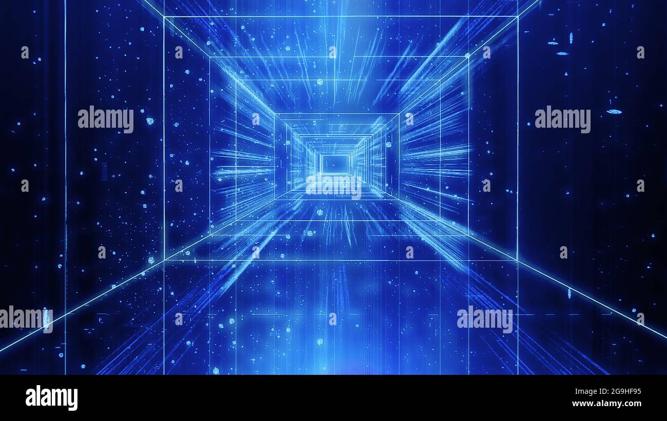 Flight in abstract sci-fi tunnel seamless loop. Futuristic VJ motion graphics Stock Photo - Alamy