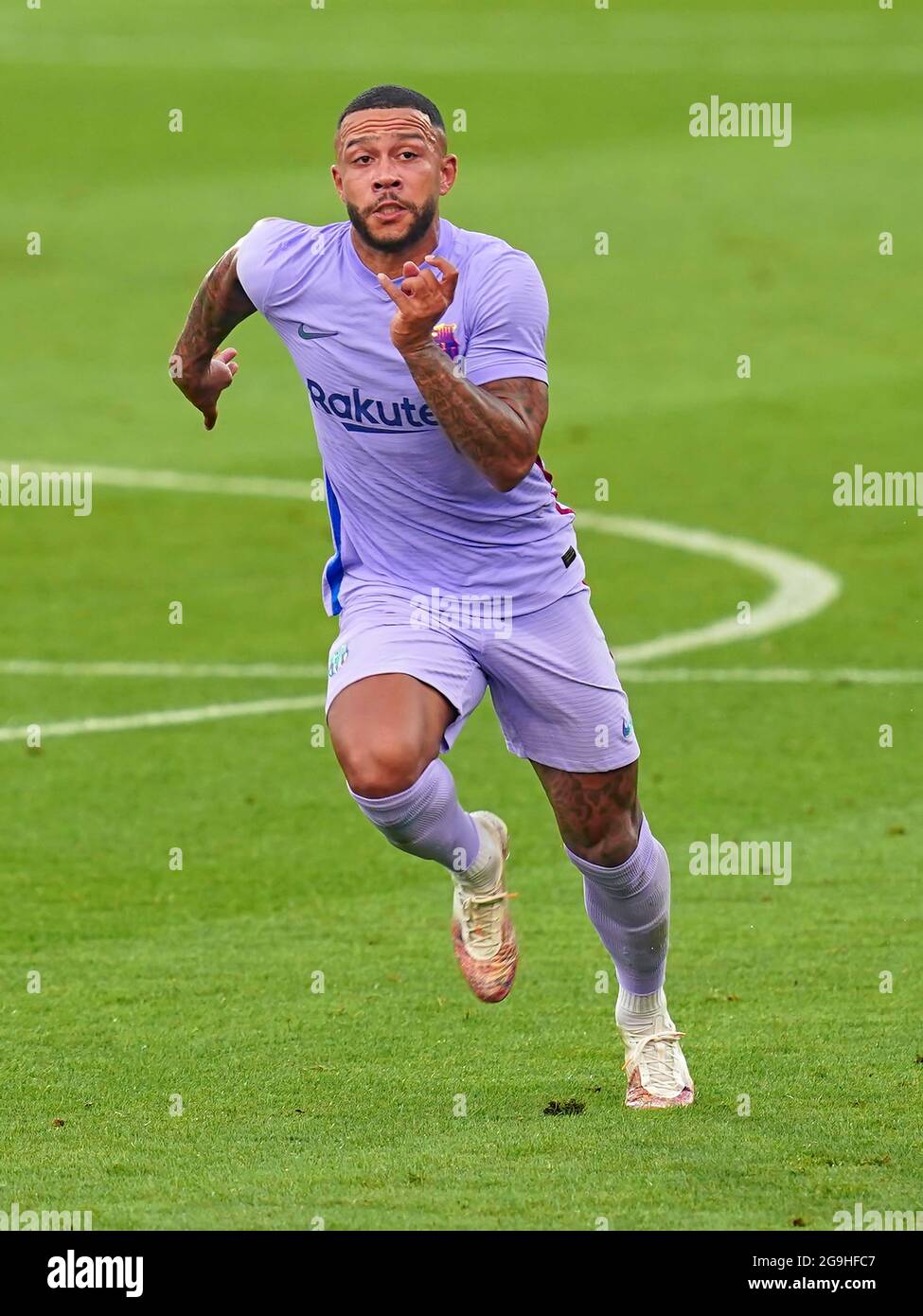 Memphis Depay of FC Barcelona during the friendly match between FC ...