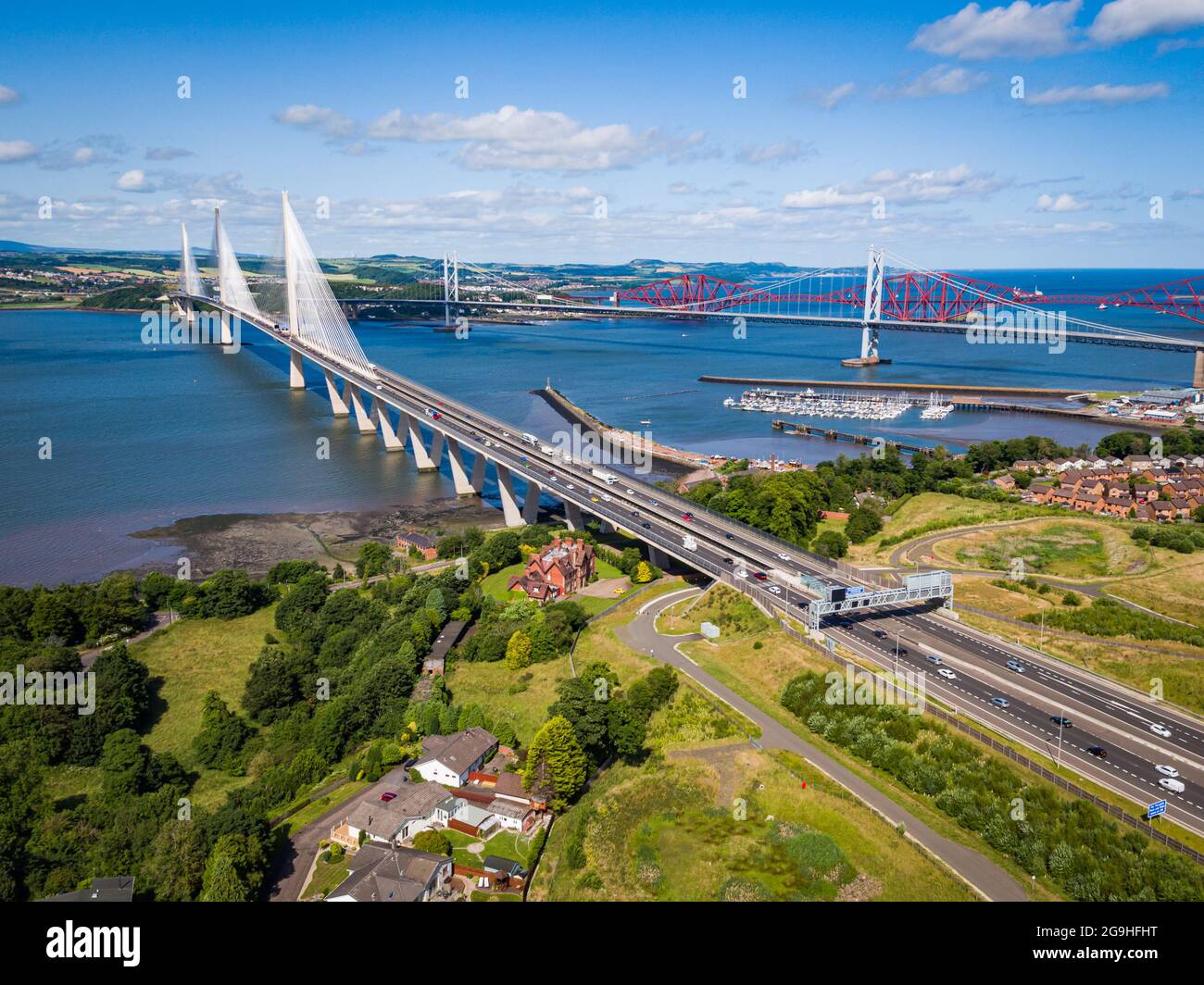 Aerial photograph of the Queensferry Crossing, South Queensferry ...