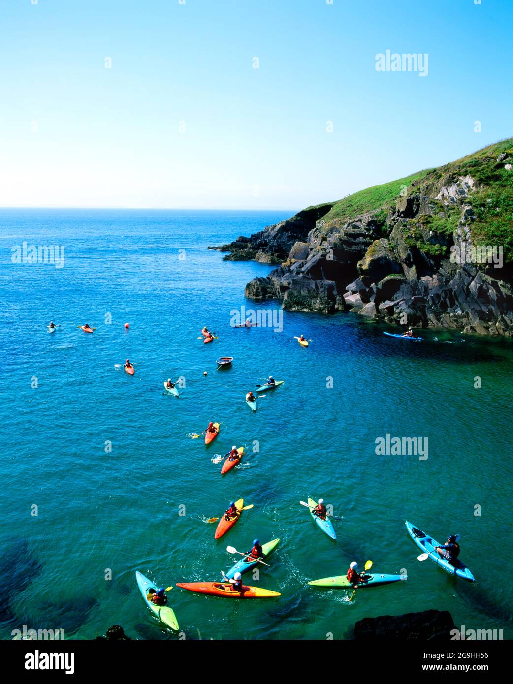 Kayakers, Porthclais, St Davids, Pembrokeshire, West Wales Stock Photo ...