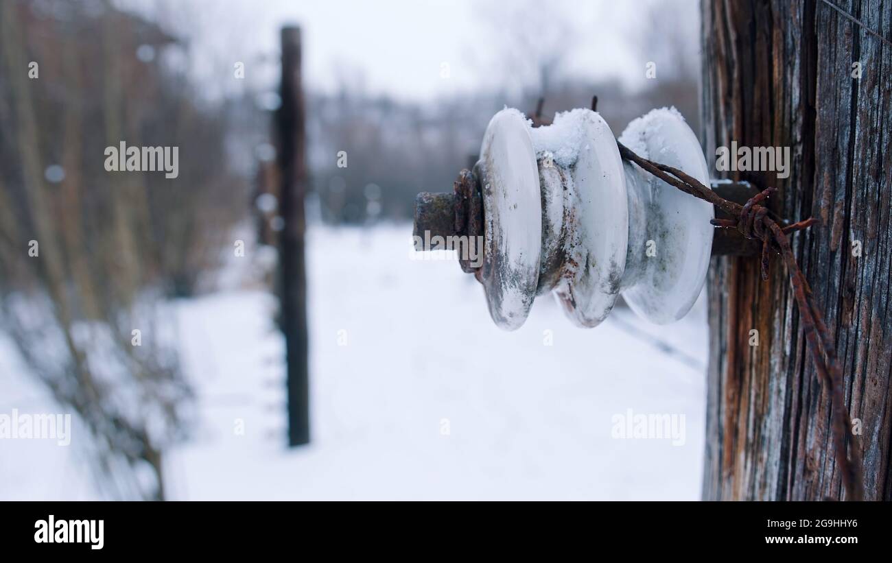 Electric fence poles in the Liban quarry which has served as the film ...