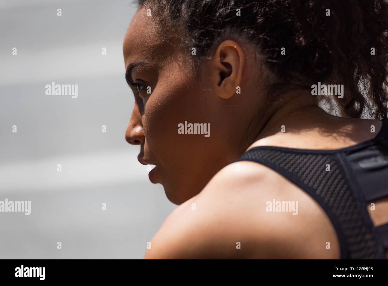 Side view pretty african hi-res stock photography and images - Alamy