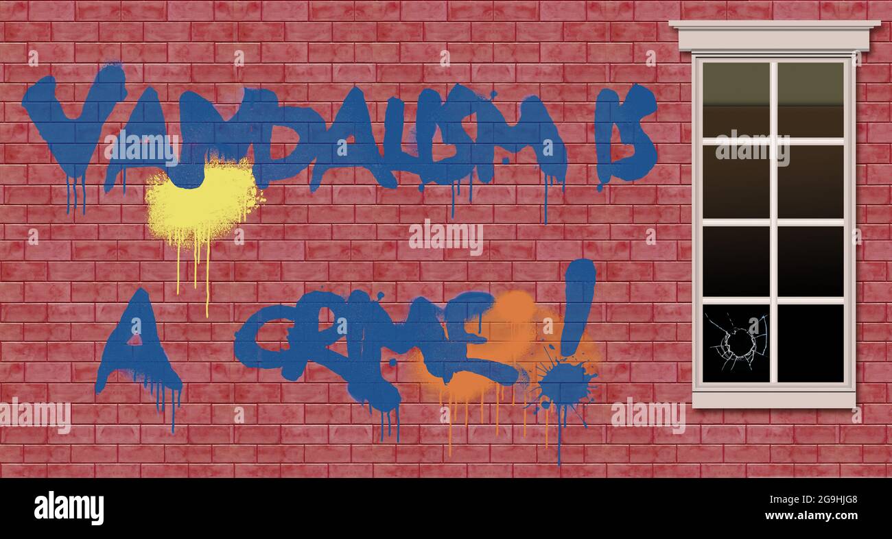 Vandalism is a crime. Those words are spray painted on a home with a ...