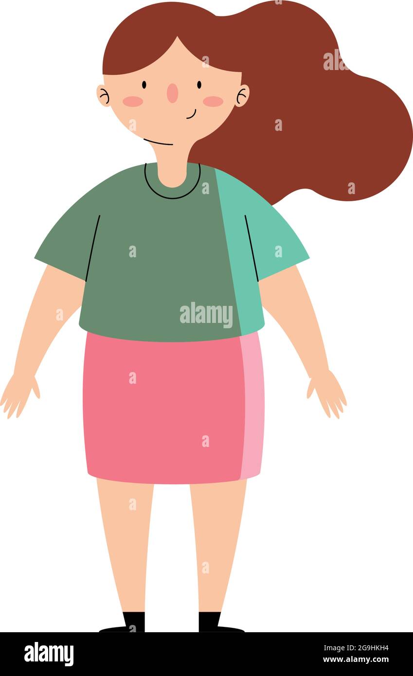 cute little girl standing character Stock Vector Image & Art - Alamy