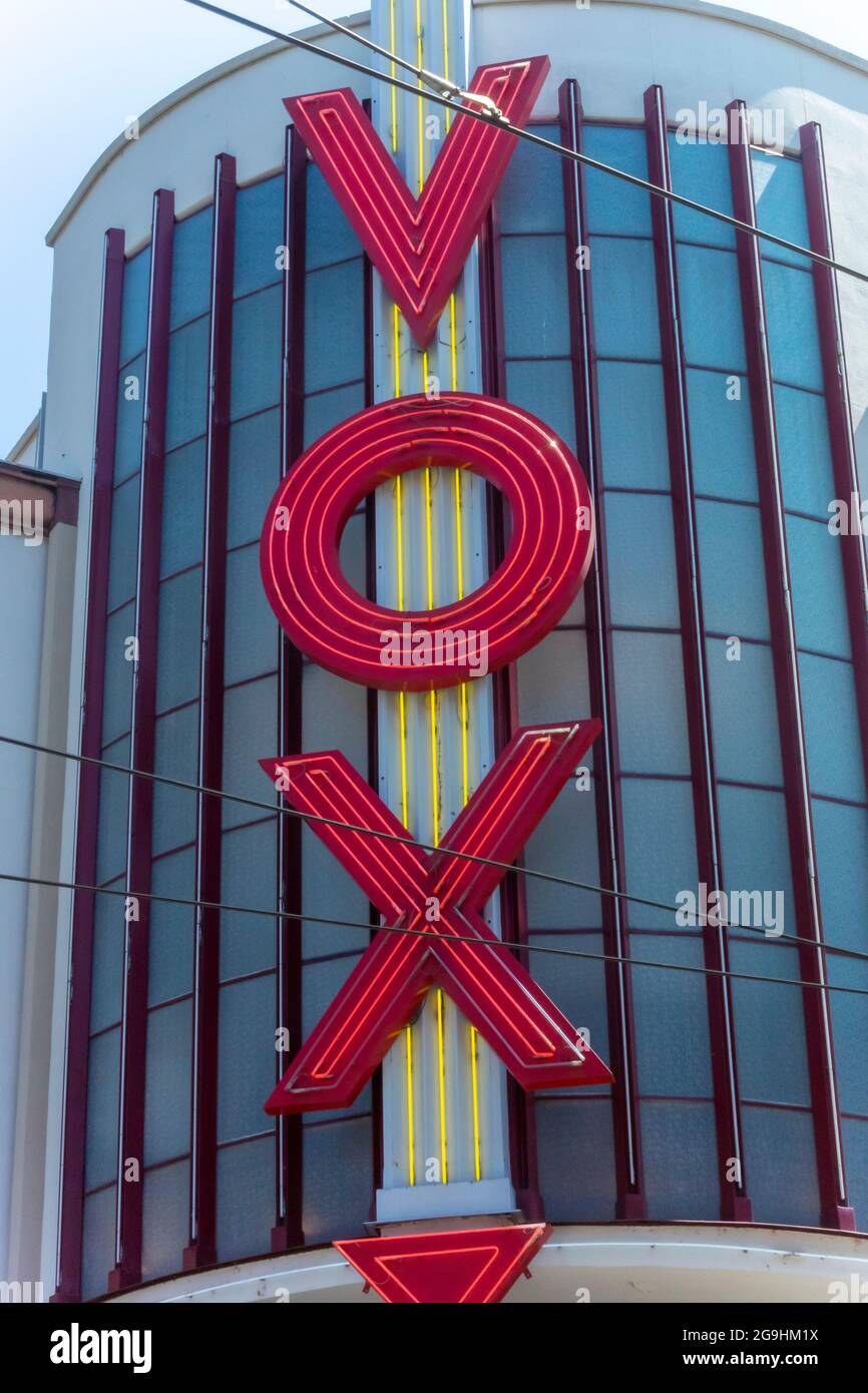 Strasbourg, France, Close up, Outside French Cinema Theater "Vox ...
