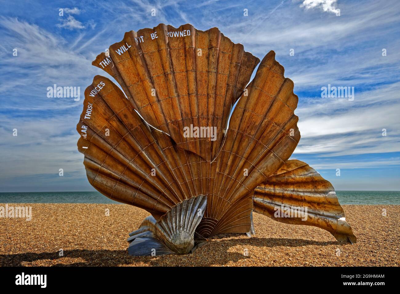 The Benjamin Britten Scallop Shell tribute memorial on the beach at ...
