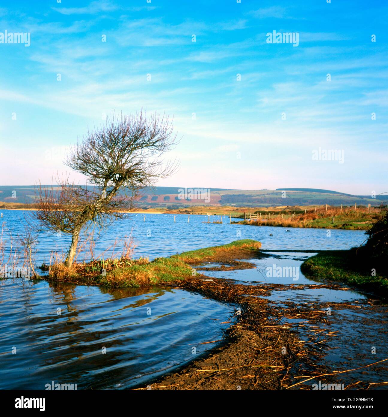 Kenfig Pool, Kenfig National Nature Reserve, near Porthcawl, Glamorgan ...