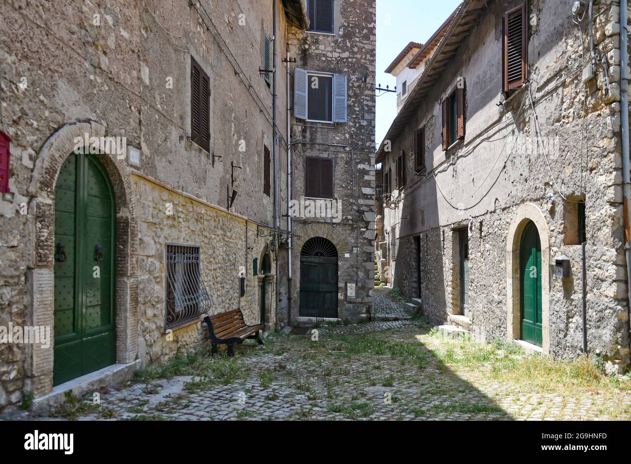 Carpineto Romano, Italy, July 24, 2021. A narrow street in the historic ...