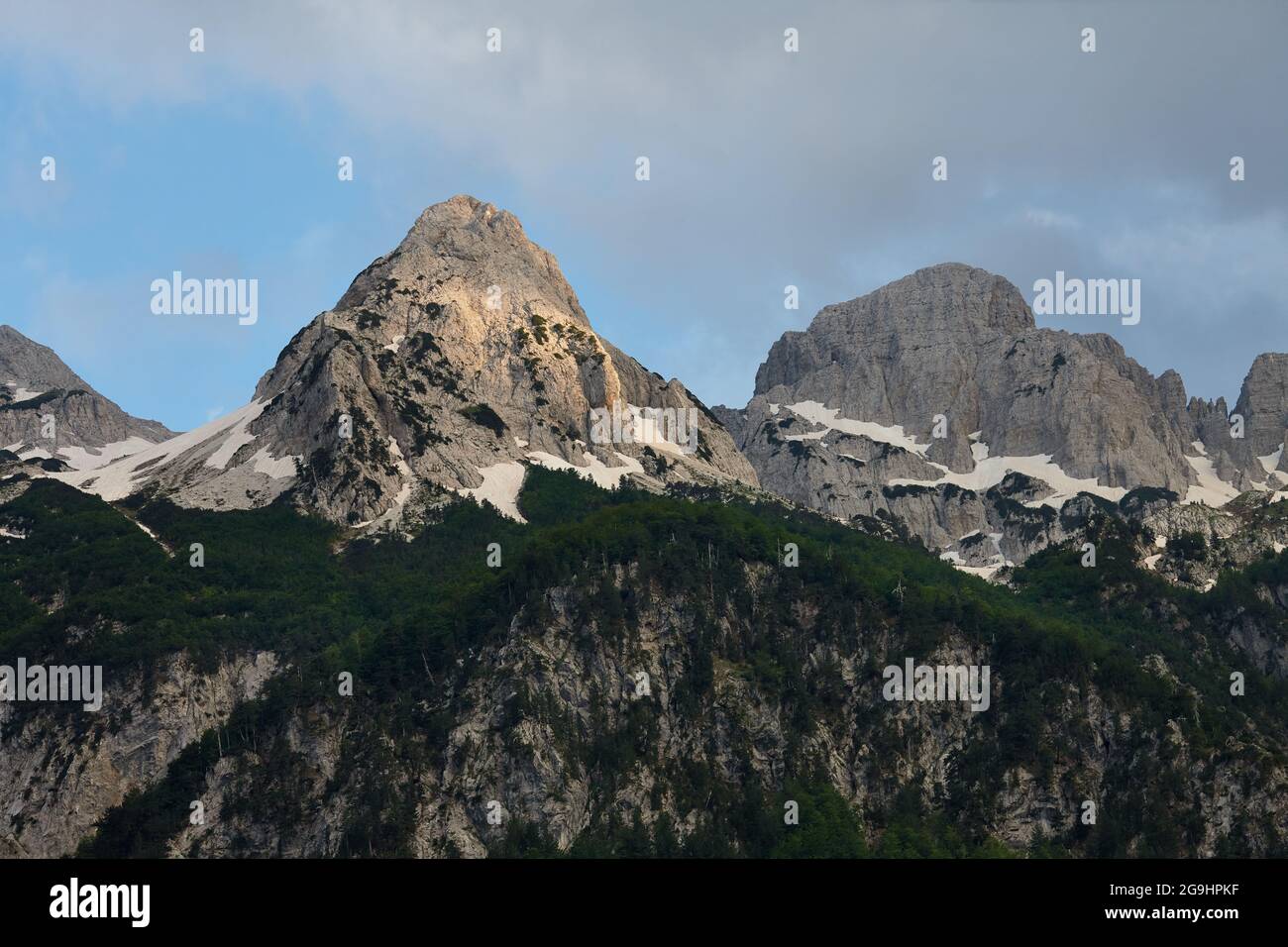 Beautiful peaks of Albanian mountains in Valbone valley Stock Photo - Alamy