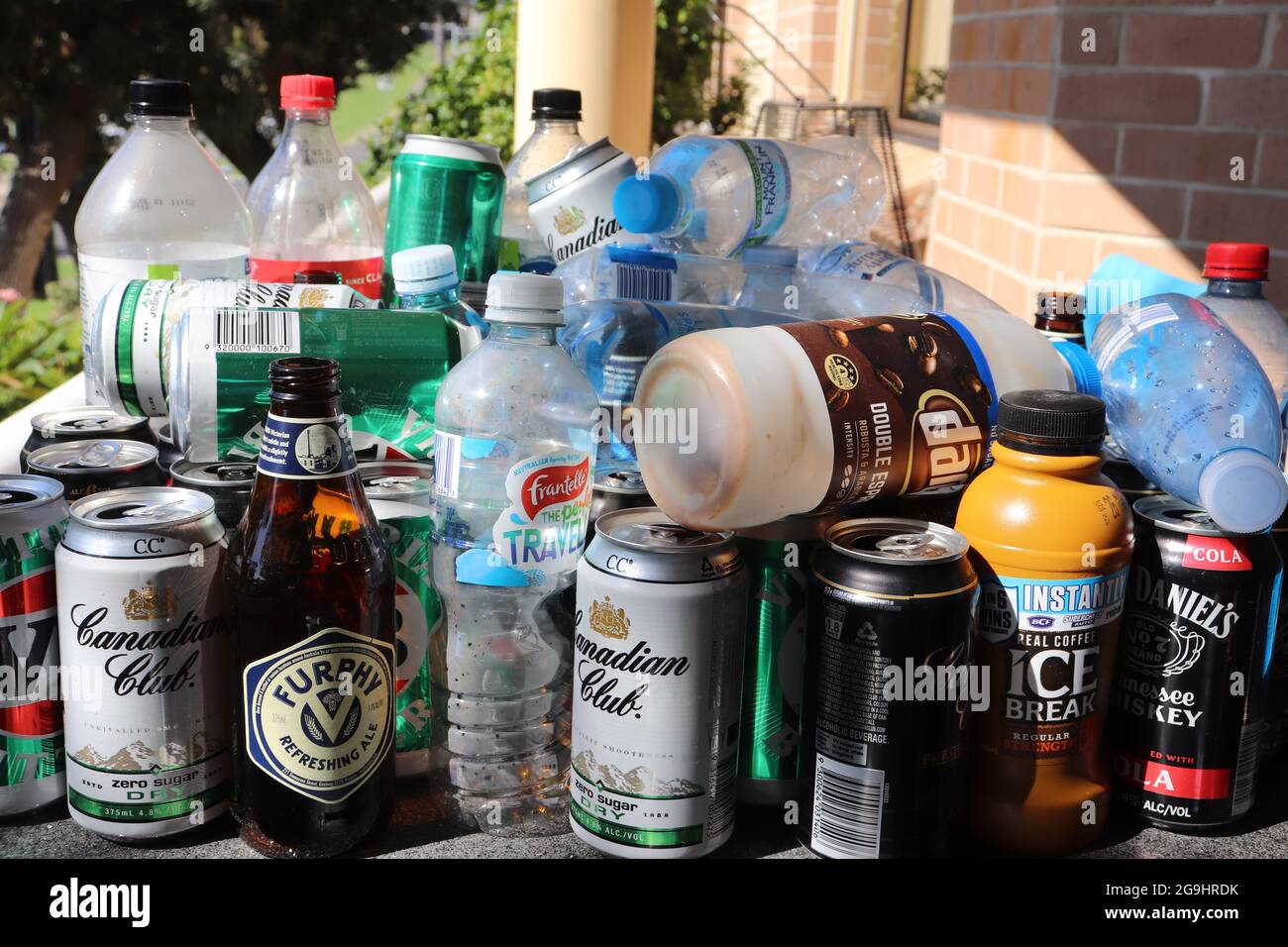 SYDNEY, AUSTRALIA - Apr 18, 2021: The plastic bottles and cans worth 10 ...