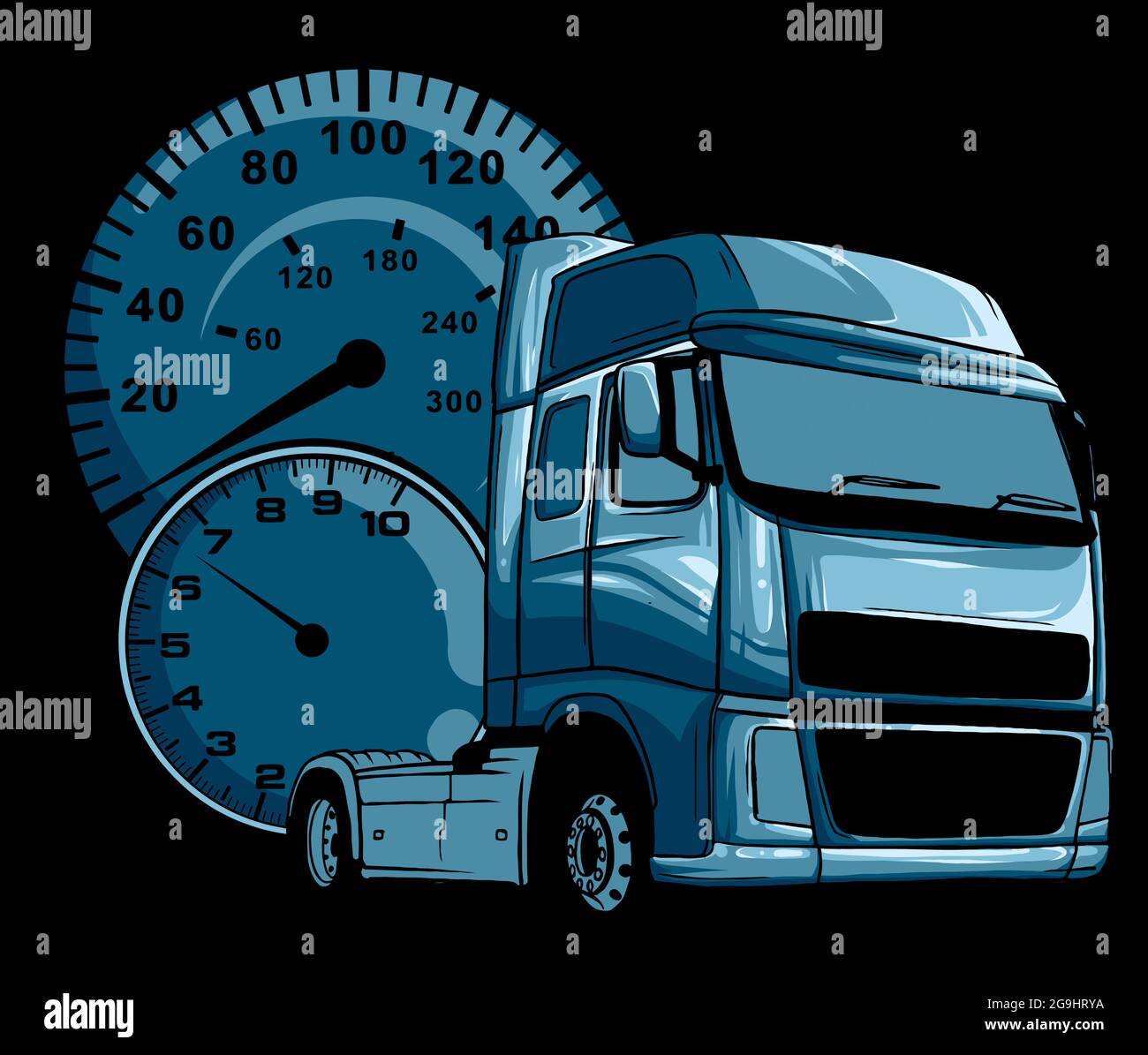 Vector cartoon semi truck illustration design art Stock Vector Image ...