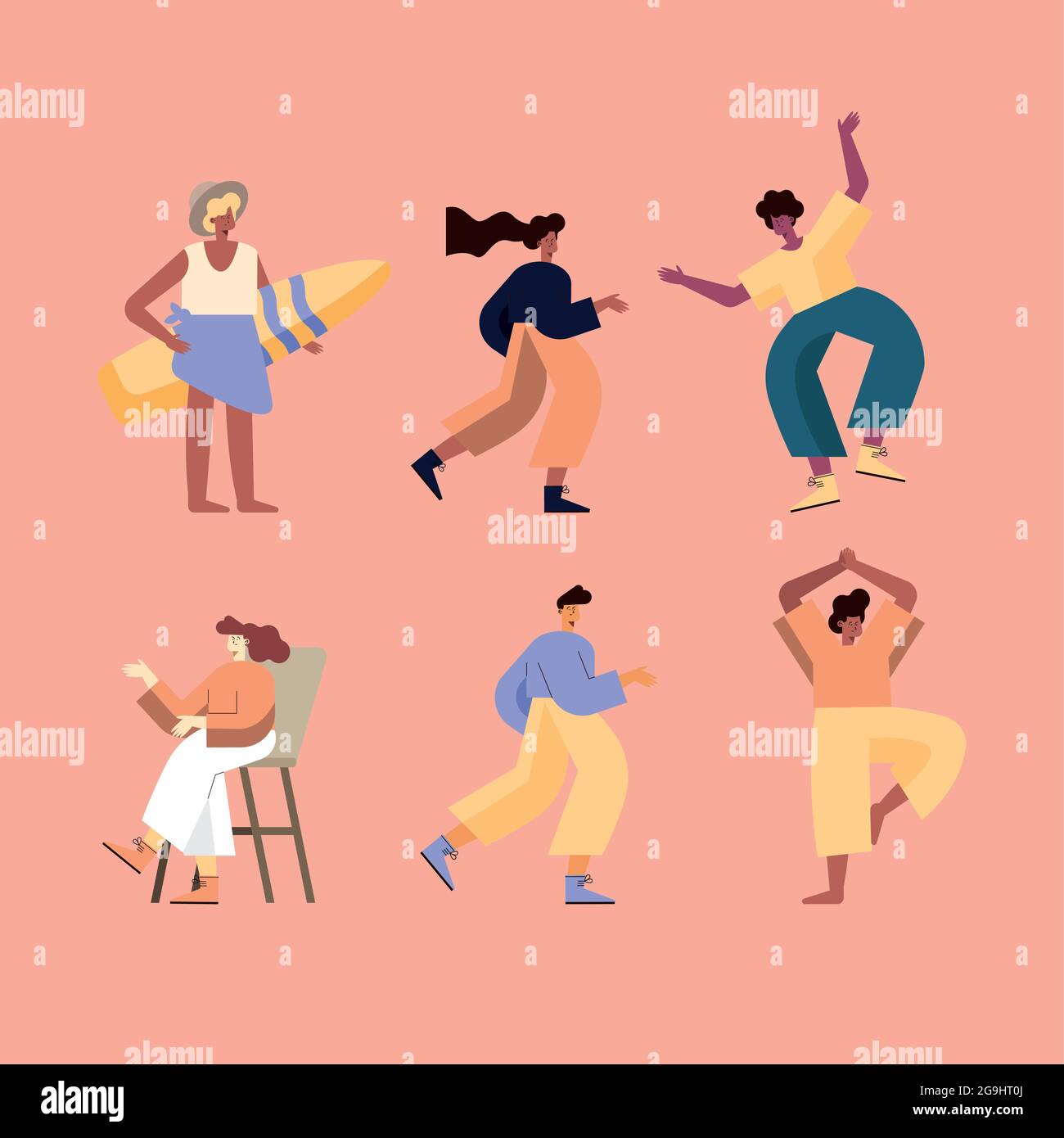 Attractive group men women Stock Vector Images - Alamy