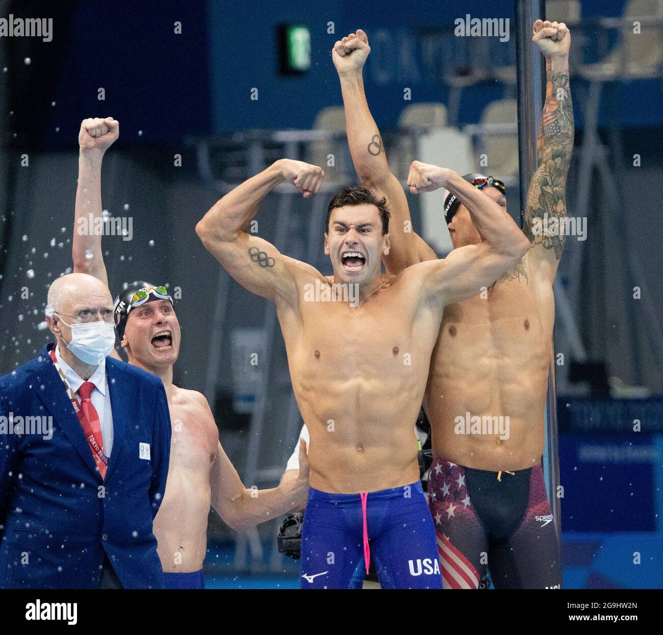 Tokyo, Japan. 26th July, 2021. Bowen Becker, Blake Pieroni, Caeleb ...