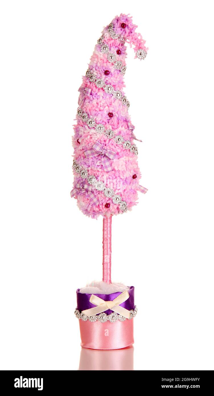 Christmas tree with curved tip isolated on white Stock Photo - Alamy