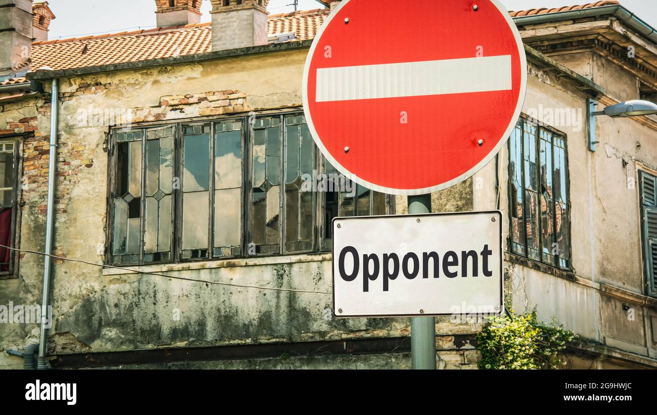 Street Sign the Direction Way to Supporter versus Opponent Stock Photo ...