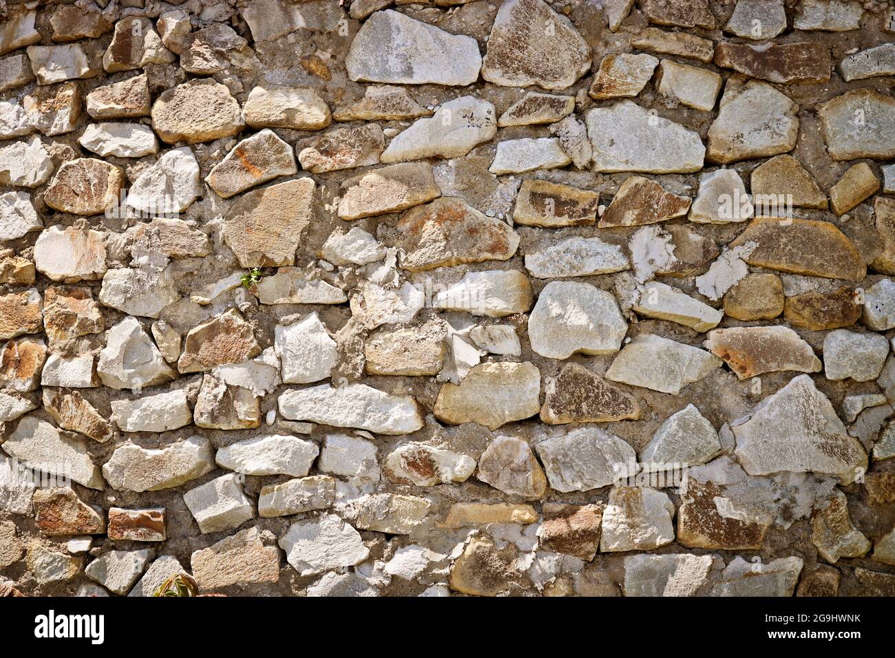 Gross masonry with cement. Stone wall texture. Rough background Stock ...