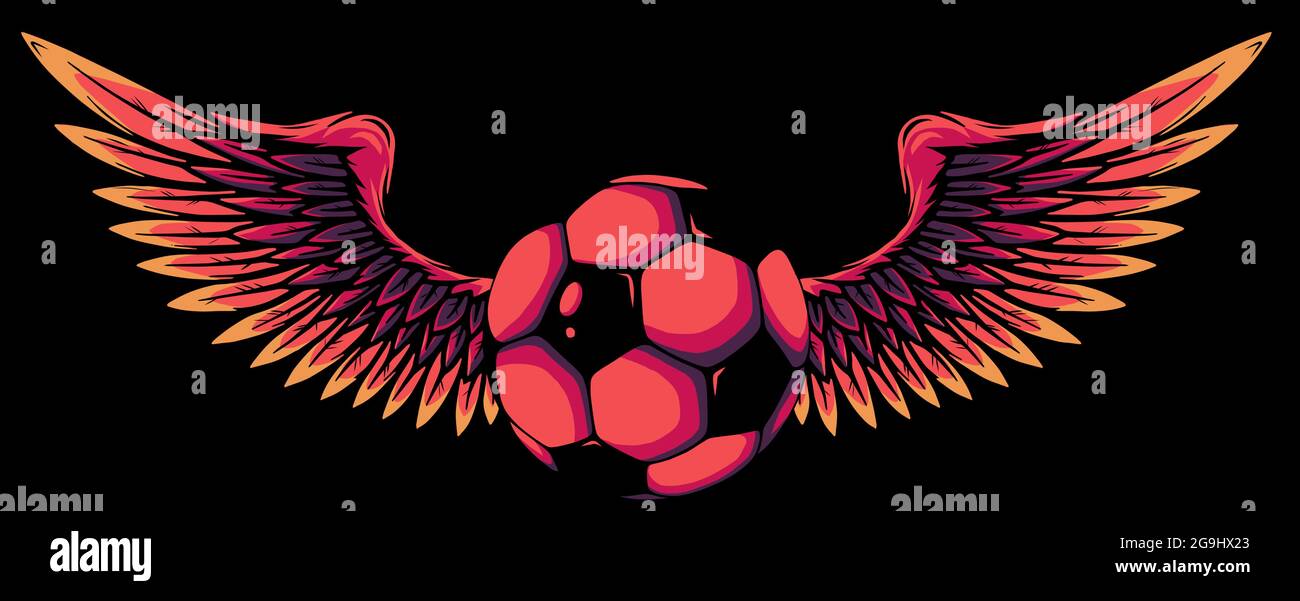 football ball with wings emblem soccer design vector Stock Vector Image ...
