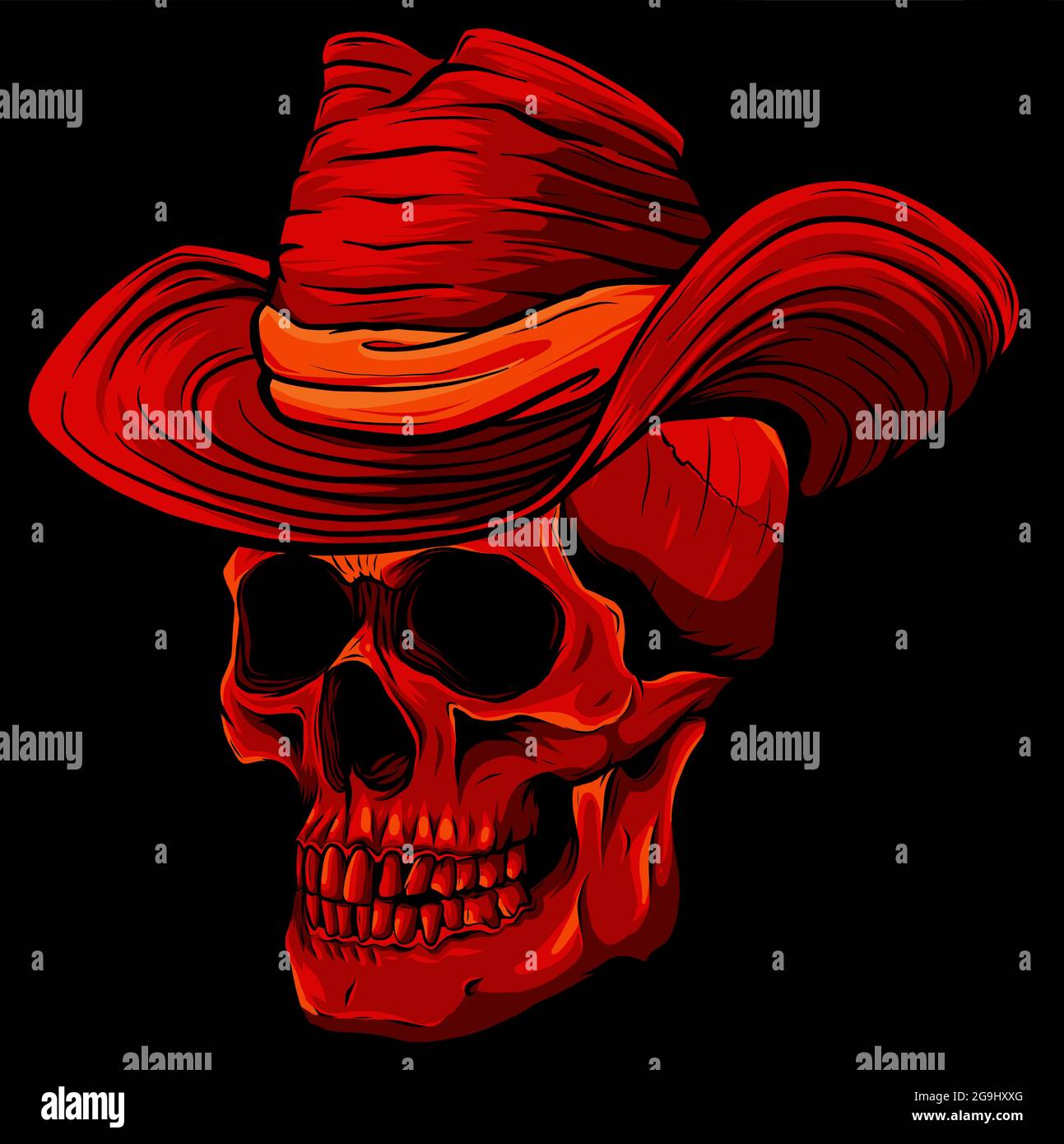 Skeleton wearing cowboy hat hi-res stock photography and images - Alamy