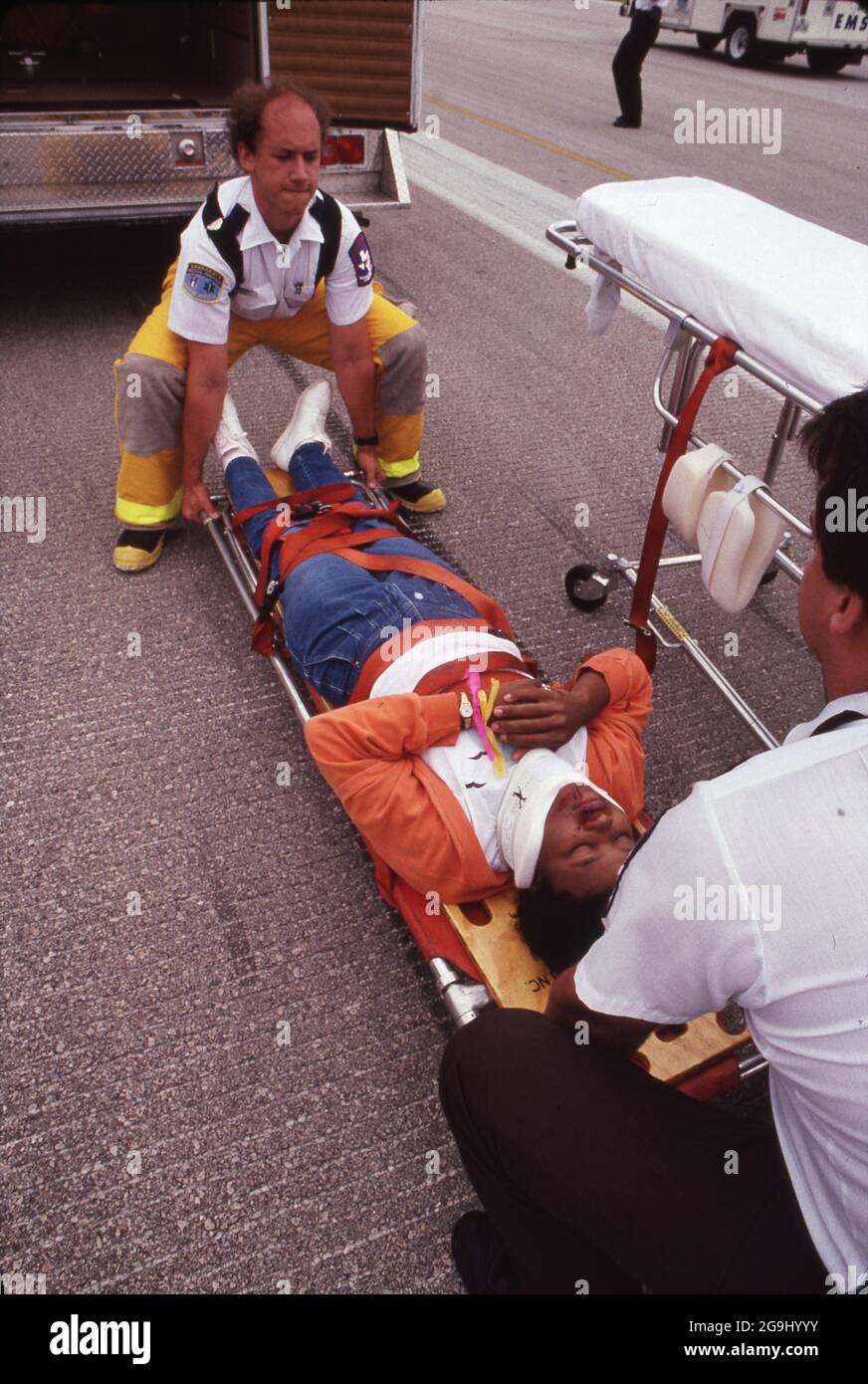 Austin, Texas USA,1990: First responders practice their emergency ...
