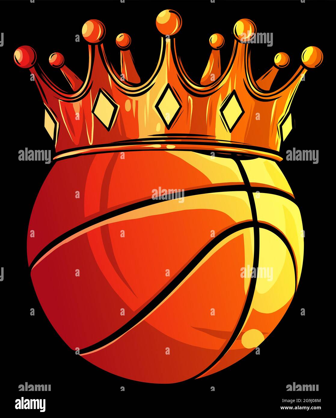 Basket ball King Crown. vector illustration deisgn Stock Vector Image ...