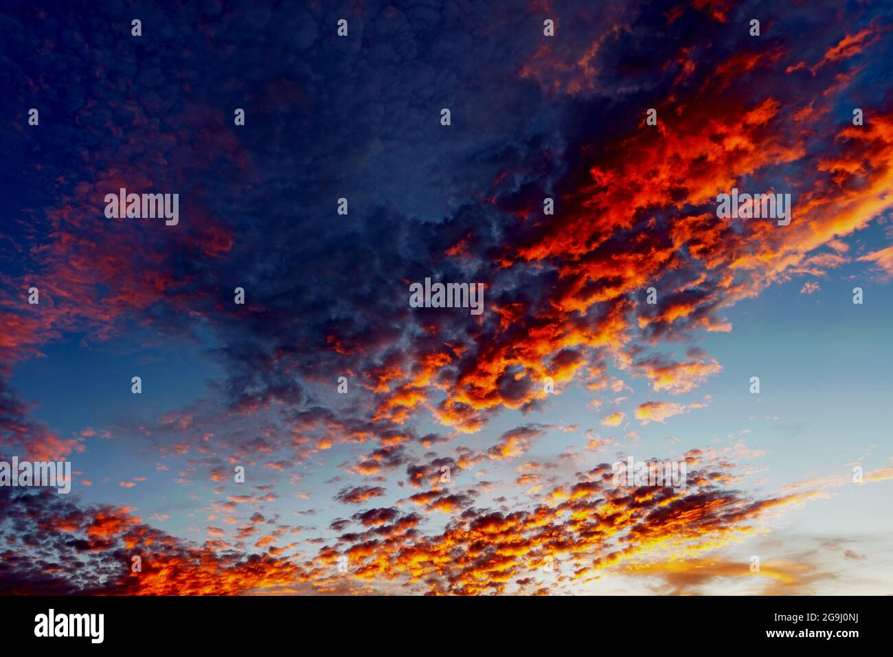 Afterglow, sky with altocumulus clouds Stock Photo - Alamy