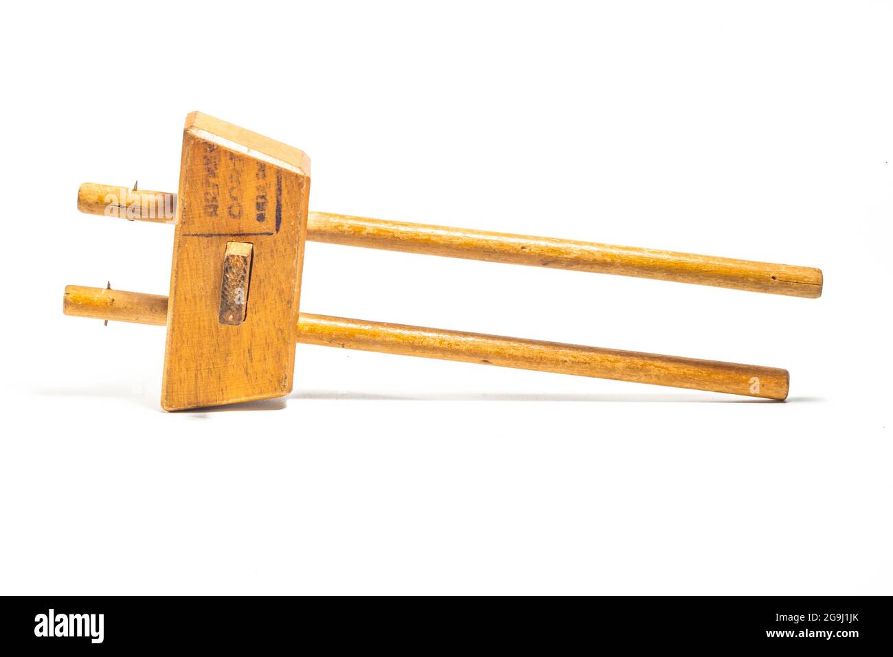 Marking gage, a tool for carpenter, on white background Stock Photo - Alamy