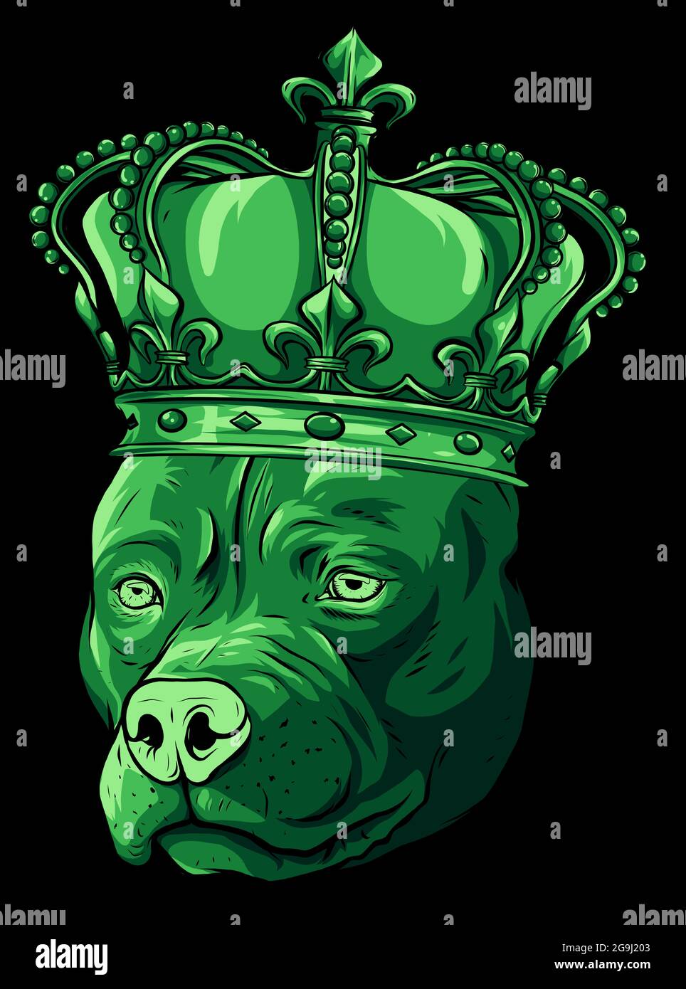 King Dog vector illustration on black background Stock Vector Image ...