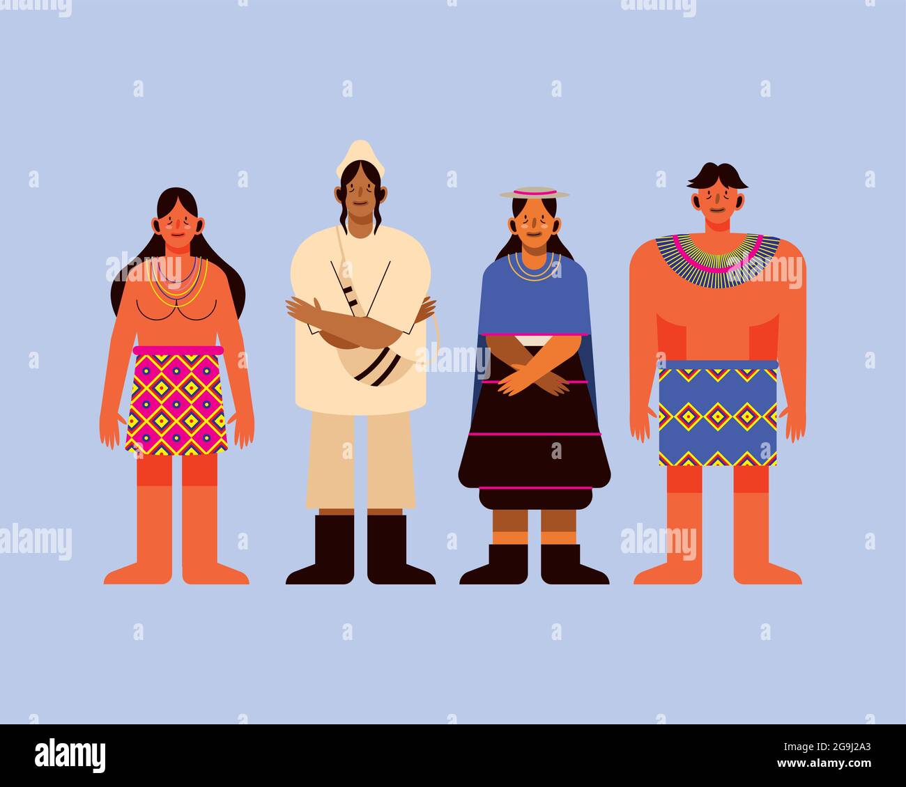 indigenous people with traditional cloth icon group Stock Vector Image ...