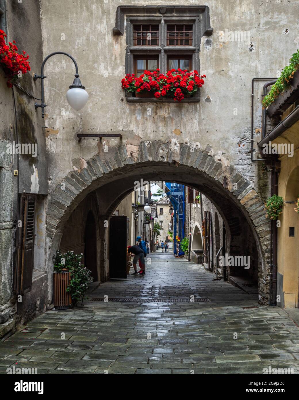 The picturesque town of Bard in Aosta Valley, one of the most beautiful ...