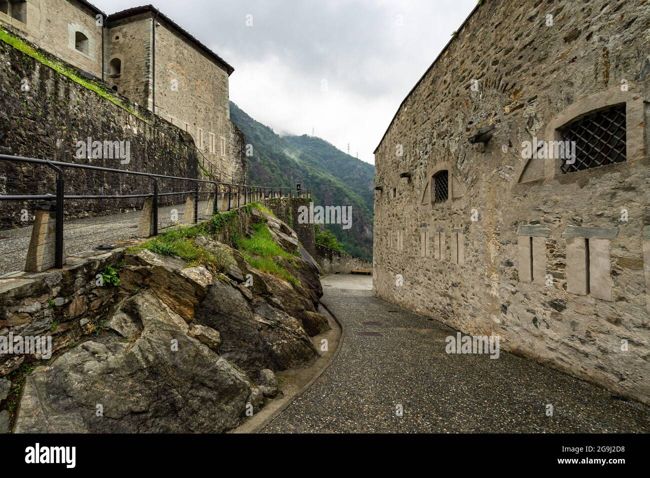 The ramp inside Fort Bard, a military fortress built in 19th and now ...