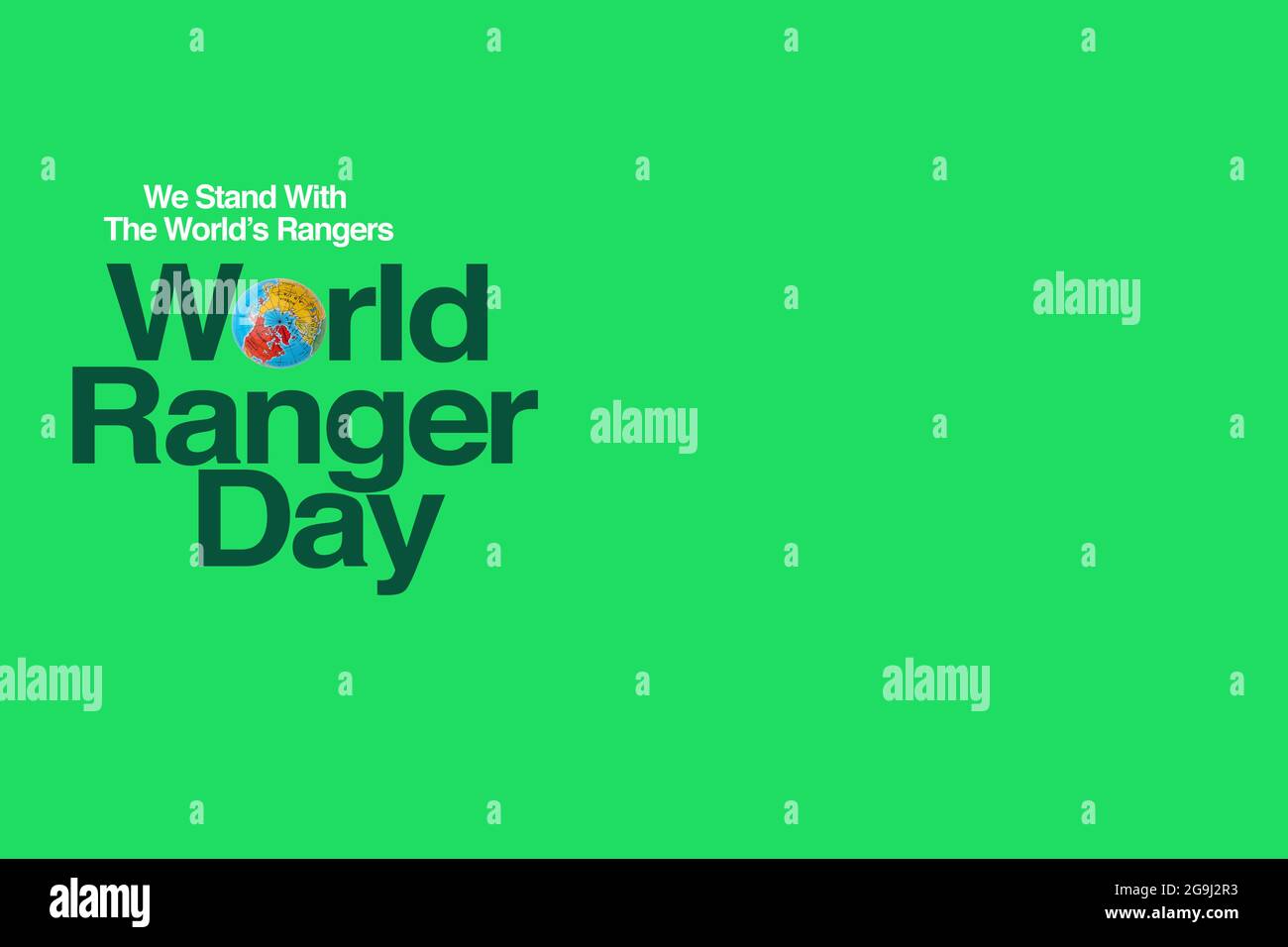 WORLD RANGER DAY text on green background. WORLD RANGER DAY Concept ...