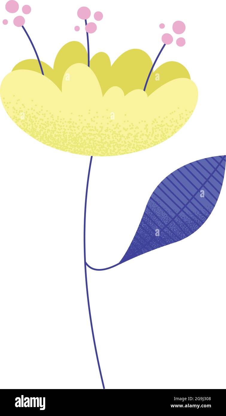 yellow flower garden nature icon Stock Vector Image & Art - Alamy