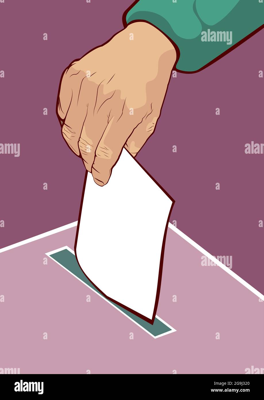 Vote ballot in box Stock Vector Images - Alamy