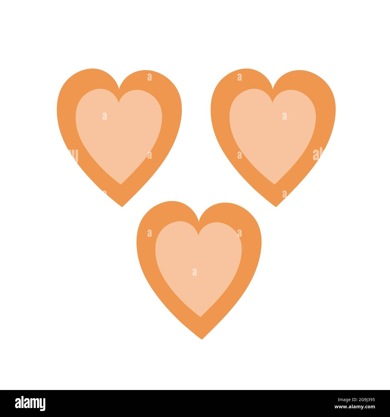 Flat heart shaped sugar cookies Stock Vector Images - Alamy