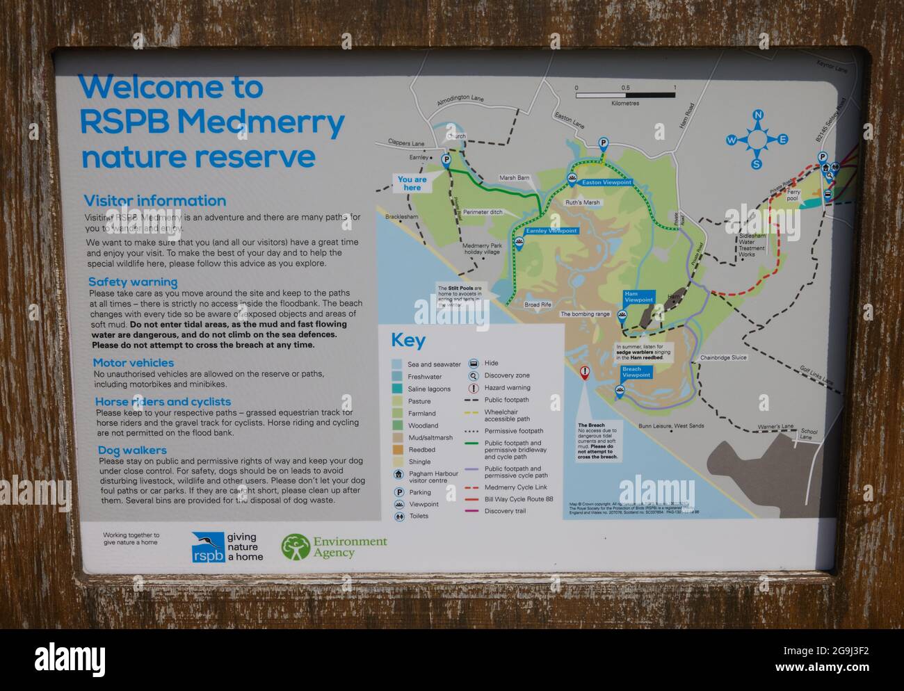 Map and text on a board about RSPB Medmerry nature reserve Stock Photo ...