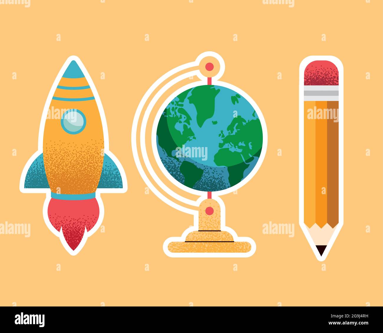 three school supplies set icons Stock Vector Image & Art - Alamy