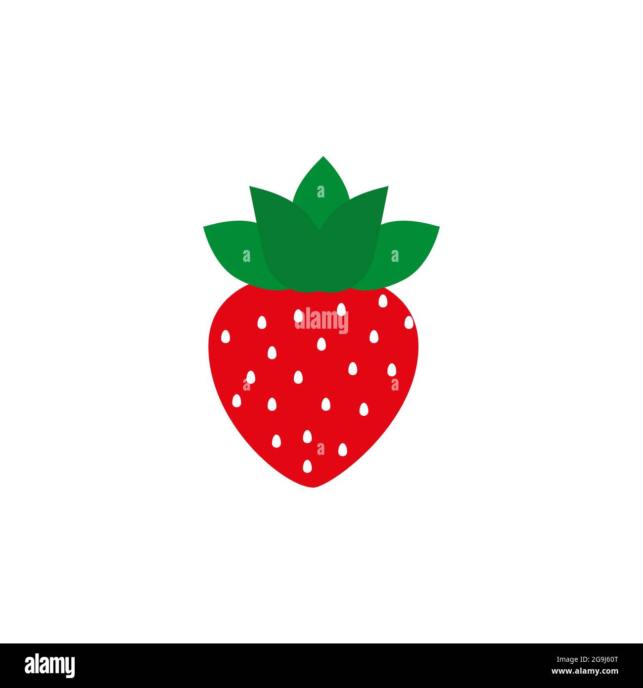 Garden strawberry fruit or strawberries flat color vector icon for food ...