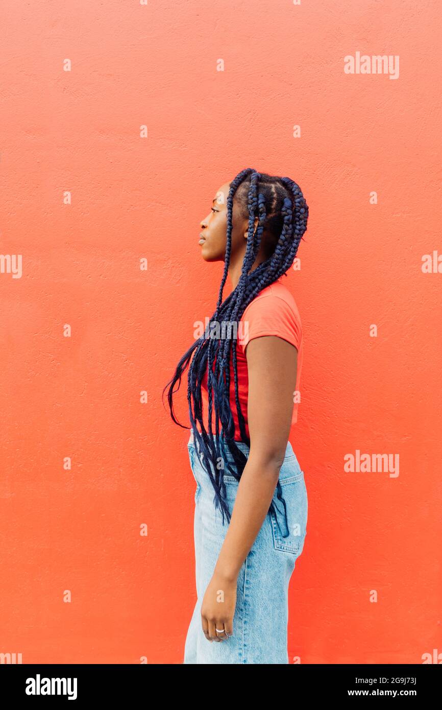 Braids profile hi-res stock photography and images - Alamy