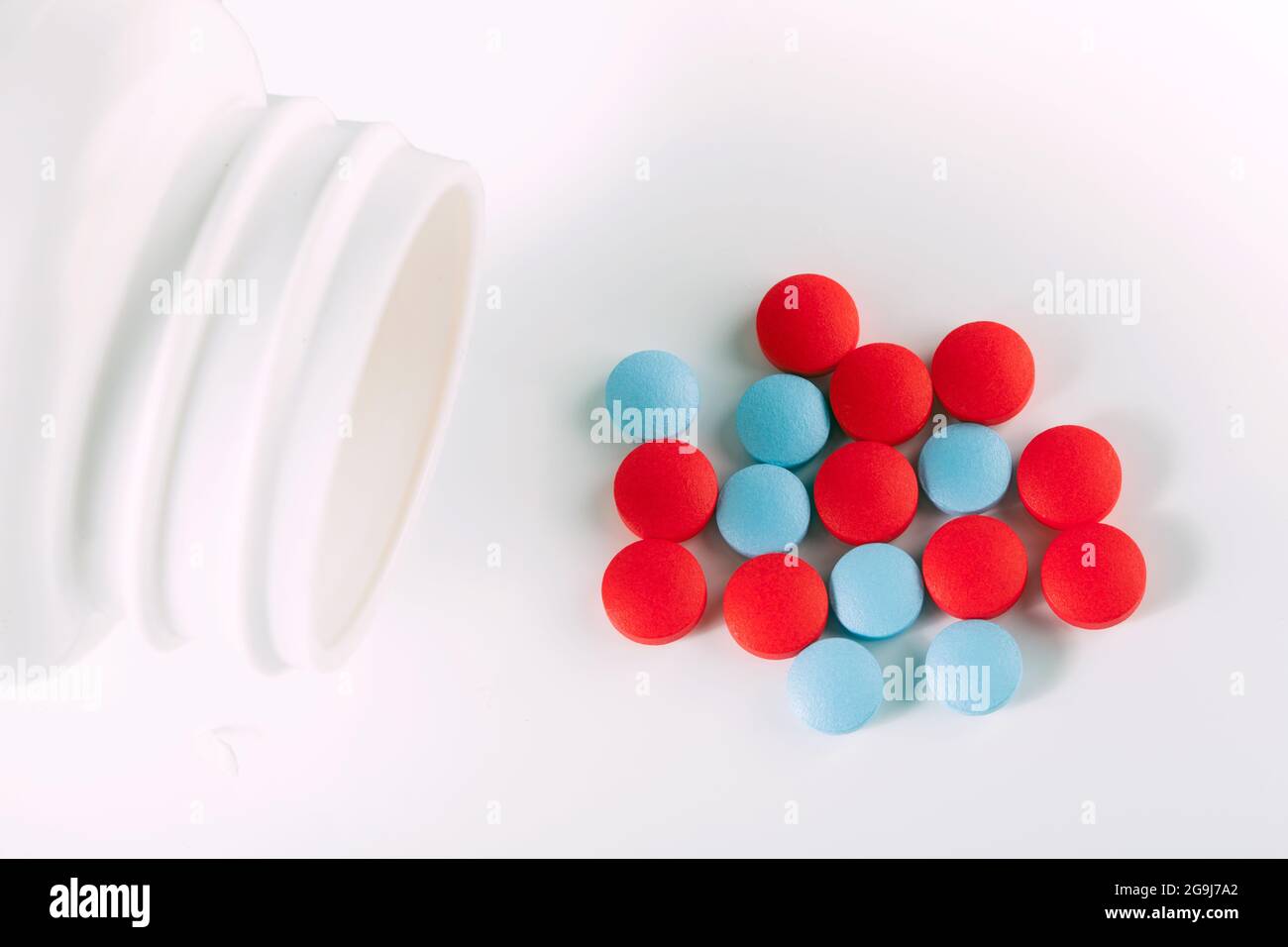 Pharmaceutical red blue cap on hi-res stock photography and images - Alamy