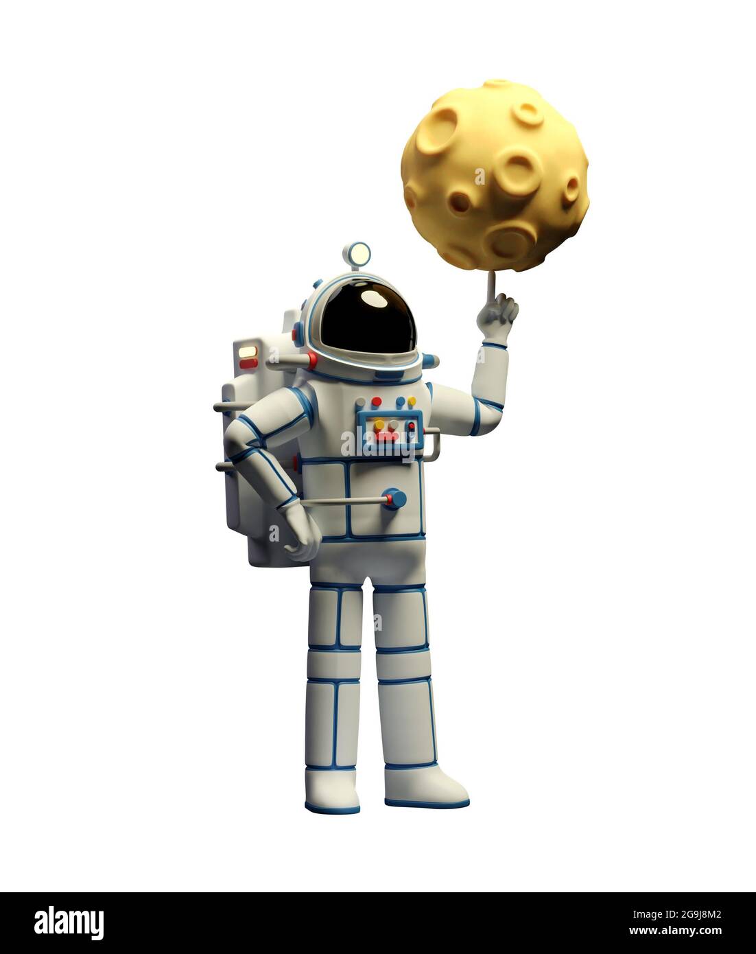 Cartoon illustration man on moon hi-res stock photography and images ...