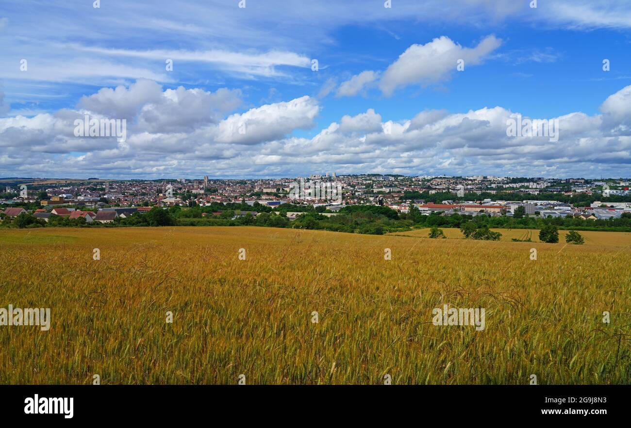 View of Auxerre, capital of the Yonne department in Burgundy, France ...