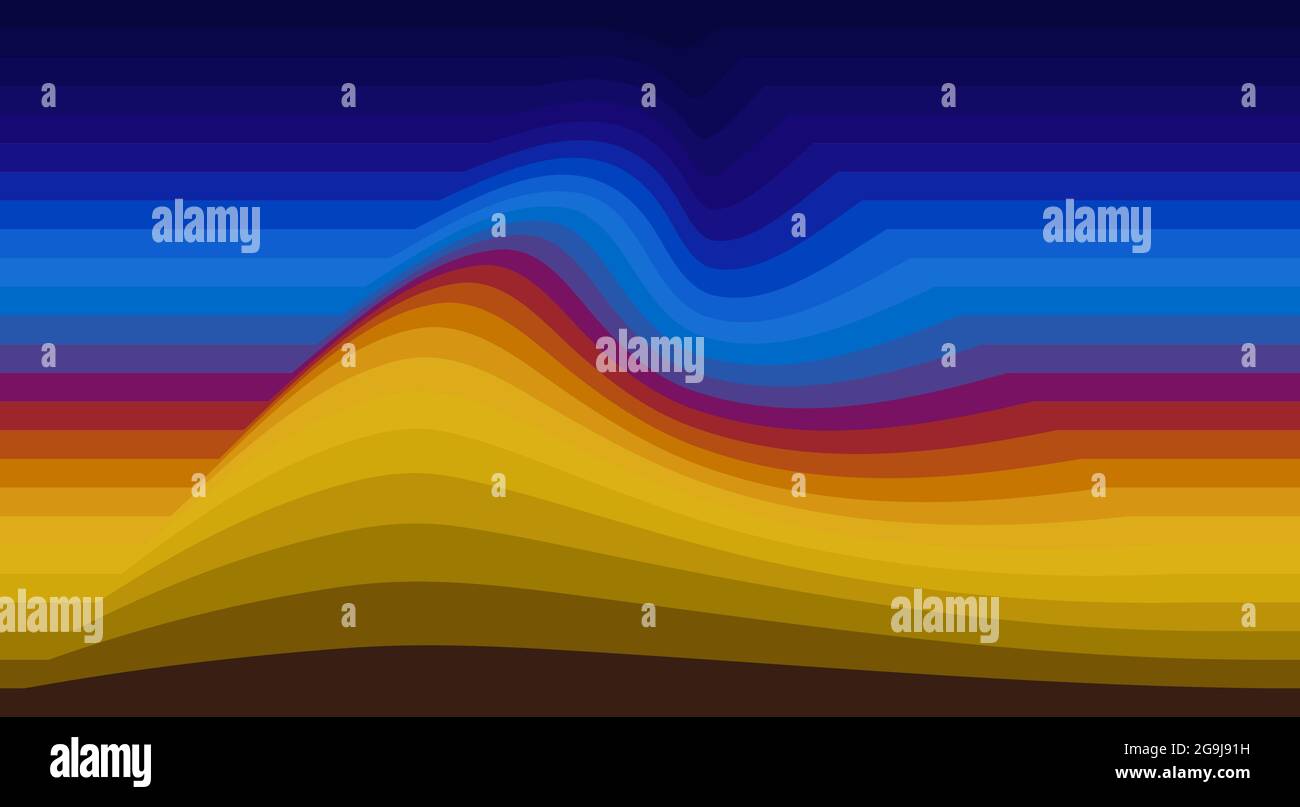 Abstract multicolor striped background with wave. Flowing vector ...