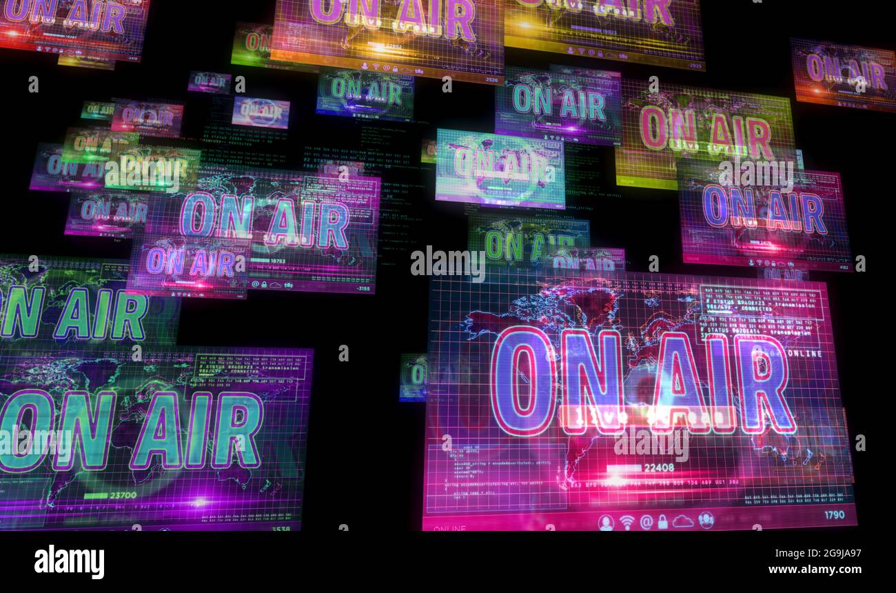 On Air on computer screen. Broadcast, media live stream and online ...