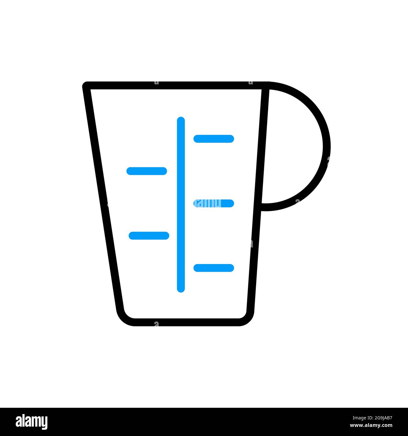 Measuring cup, beaker vector icon. Kitchen appliance. Graph symbol for ...