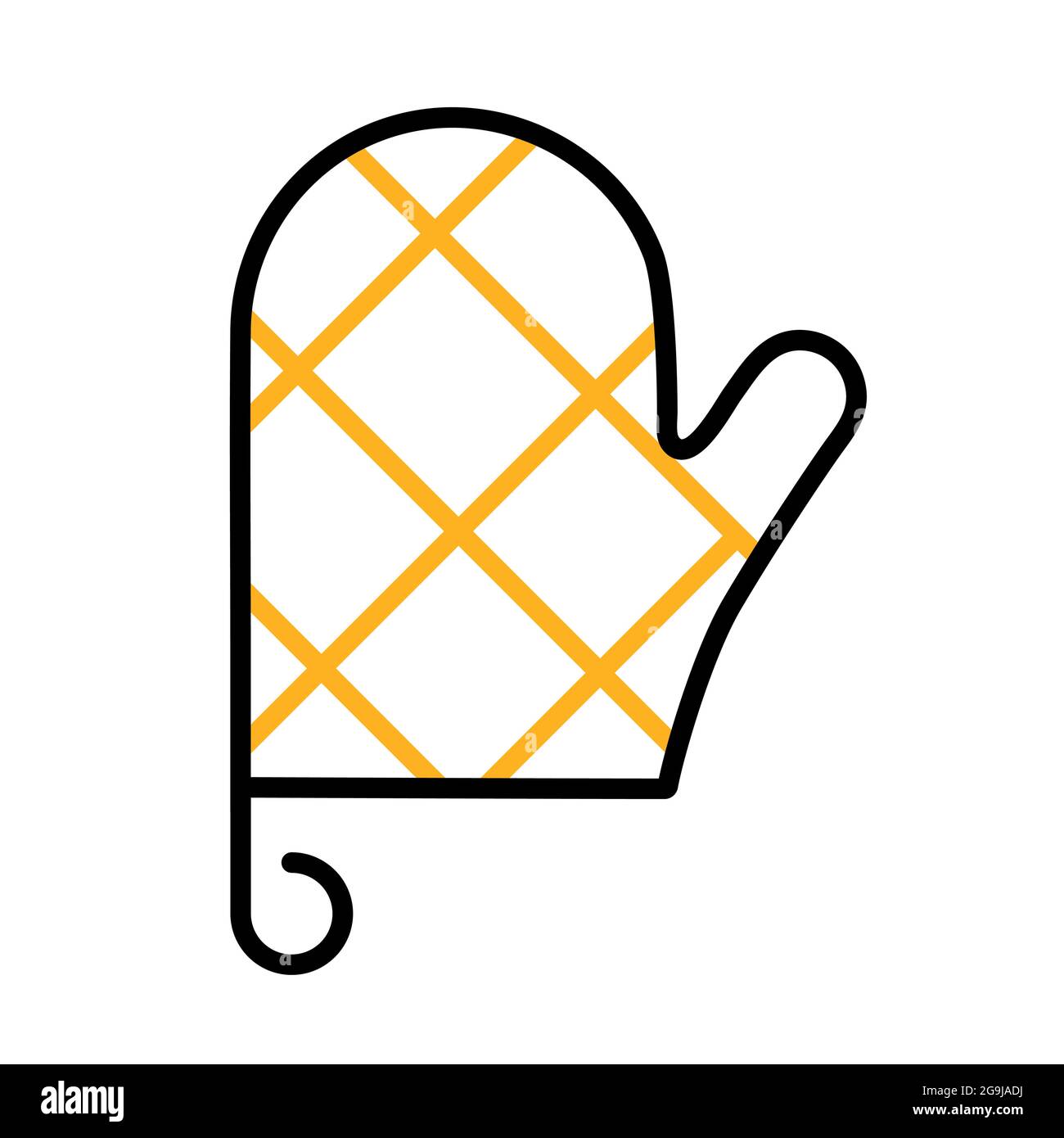 Close up of kitchen protective glove vector icon. Graph symbol for ...