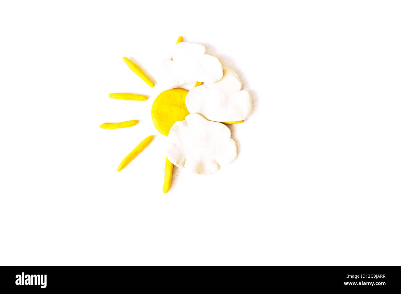 Sky and sun on white paint background. Made from plasticine Stock Photo ...