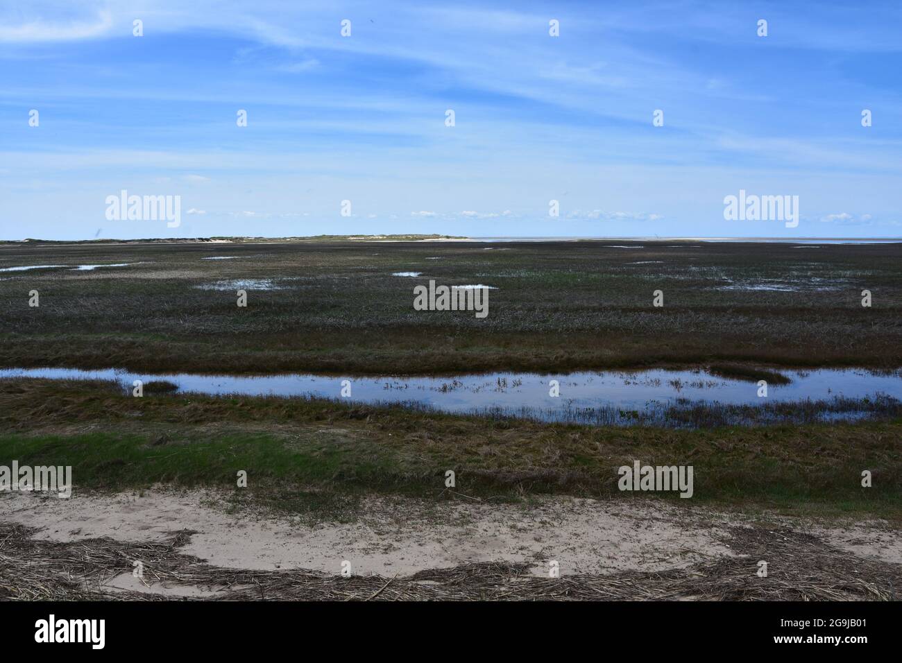 Pretty view of tidal lands and tidal flats along Cape Cod Stock Photo ...