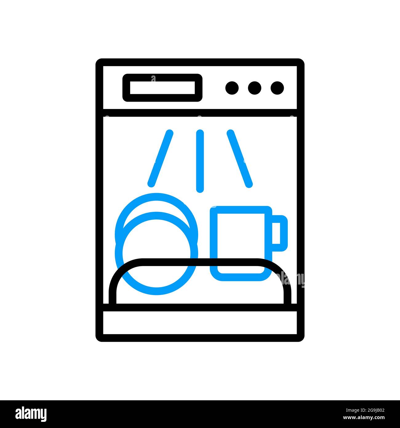 Dishwasher vector icon. Electric kitchen appliance. Graph symbol for ...